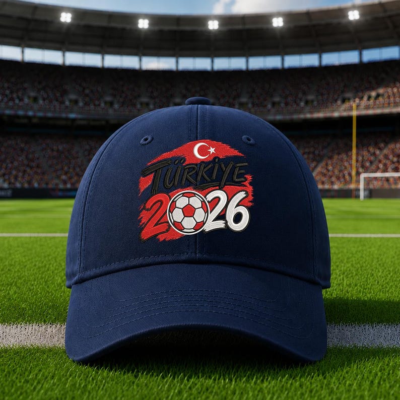 Turkey 2026 Soccer, Turkish Flag Football Fan Embroidery Design ...