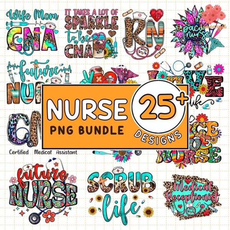 Coquette Nurse PNG Bundle, Nurse Clipart, Shirt Designs (digital File ...