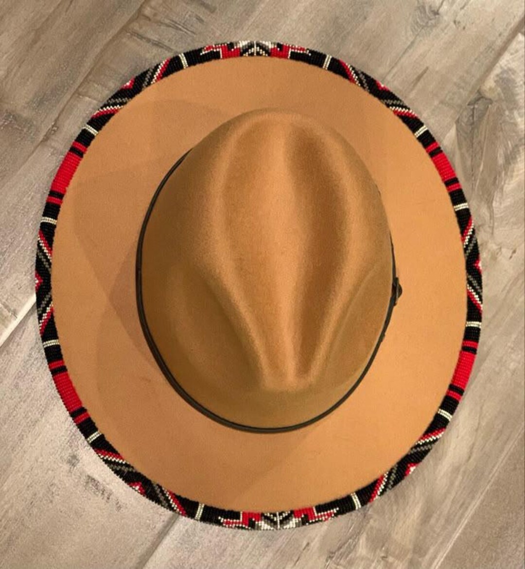 GOLDEN HOUR Sale!!!handmade Custom Beaded Fedora Hat/tribal Boho Cowboy ...