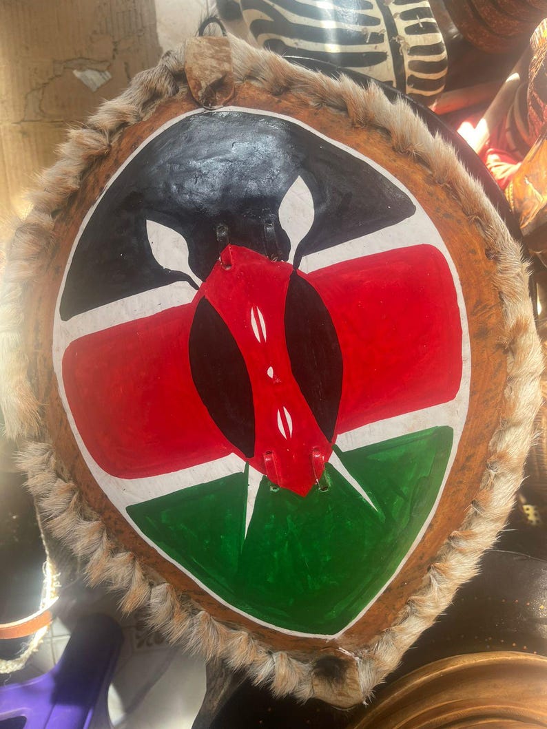 Handcrafted African Shield Wall Art/tribal Warrior Decor Faux Fur ...
