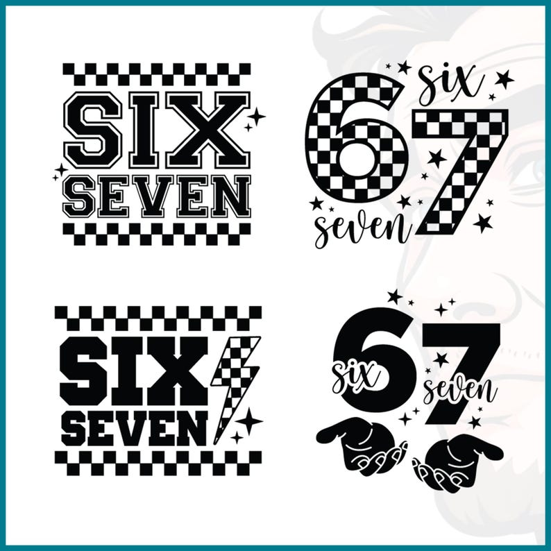 Six Seven 6 7 Meme Funny Hands SVG Bundle, Viral Meme Humor, Cricut ...