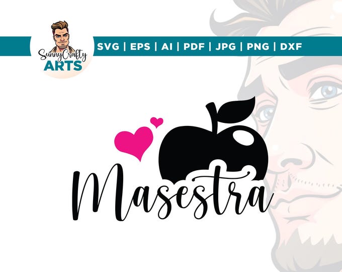 Maestra SVG, Maestra Outline SVG, Teacher Spanish SVG, Manzana Svg ...