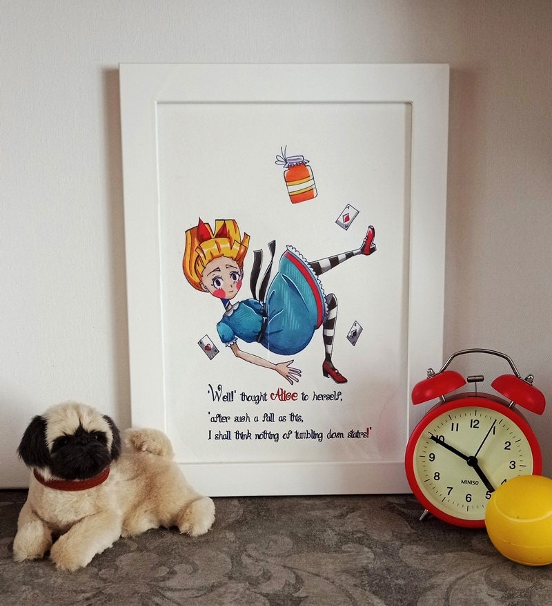 Alice in Wonderland Quotes Wall Art Alice Best Friend Kids | Etsy
