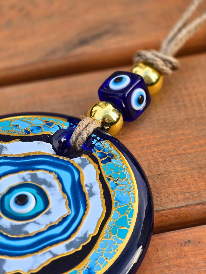 Evil Eye Wall Hanging, Handmade Turkish Glass Luxury Nazar Decor ...
