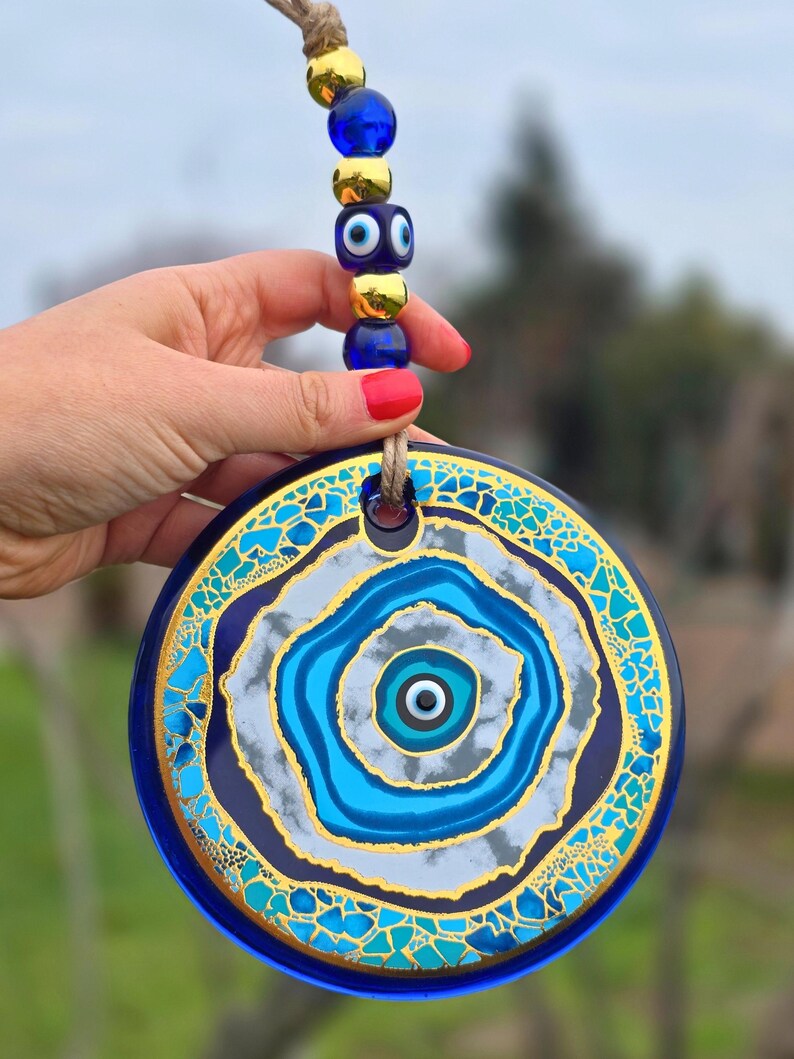 Evil Eye Wall Hanging, Handmade Turkish Glass Luxury Nazar Decor ...