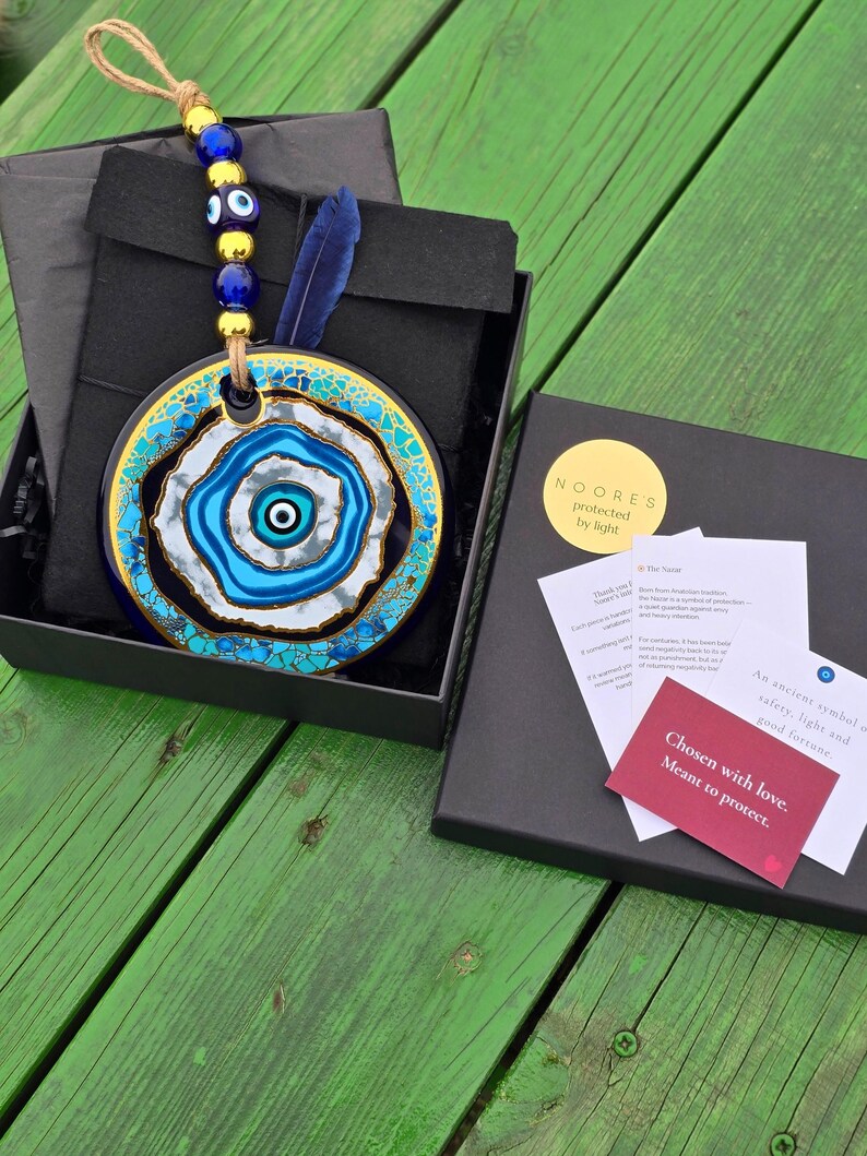 Evil Eye Wall Hanging, Handmade Turkish Glass Luxury Nazar Decor ...