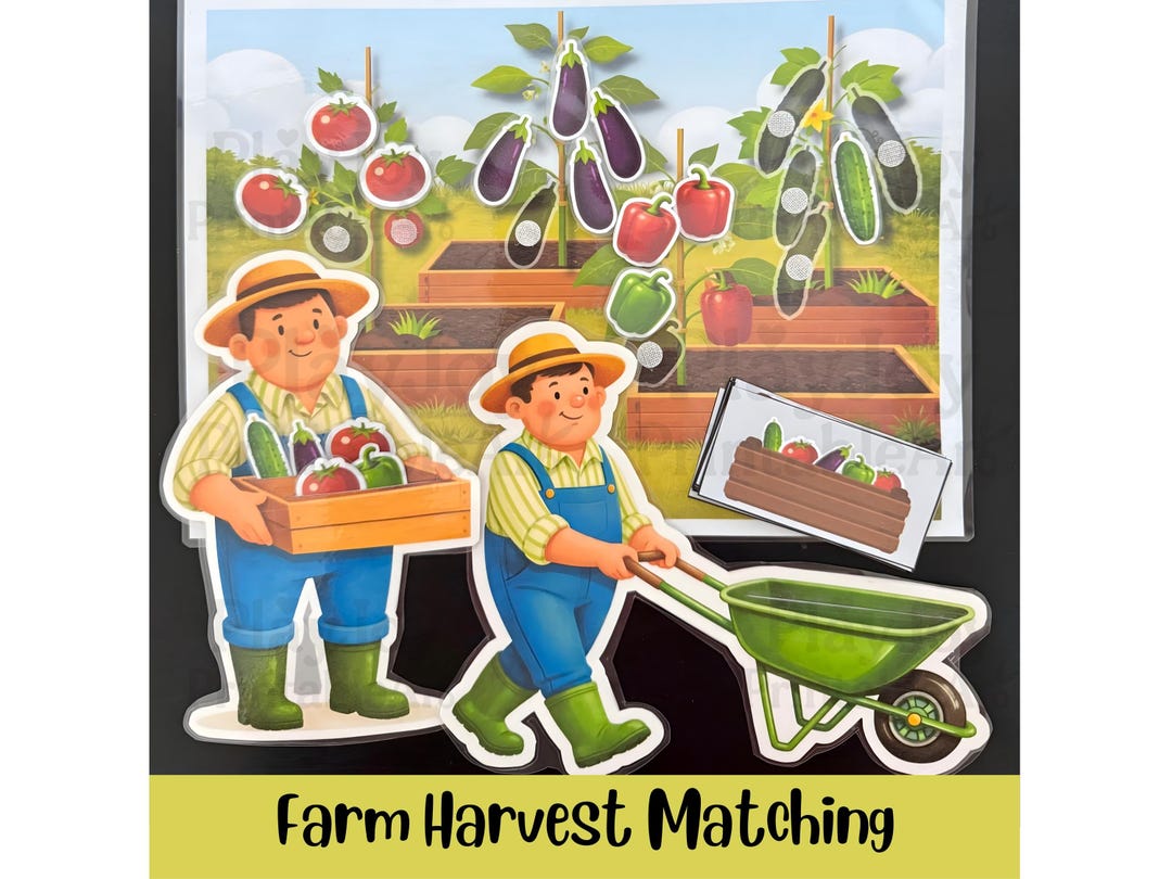 Garden Harvest Matching, Preschool Farm Activity, Matching Game. - Etsy ...