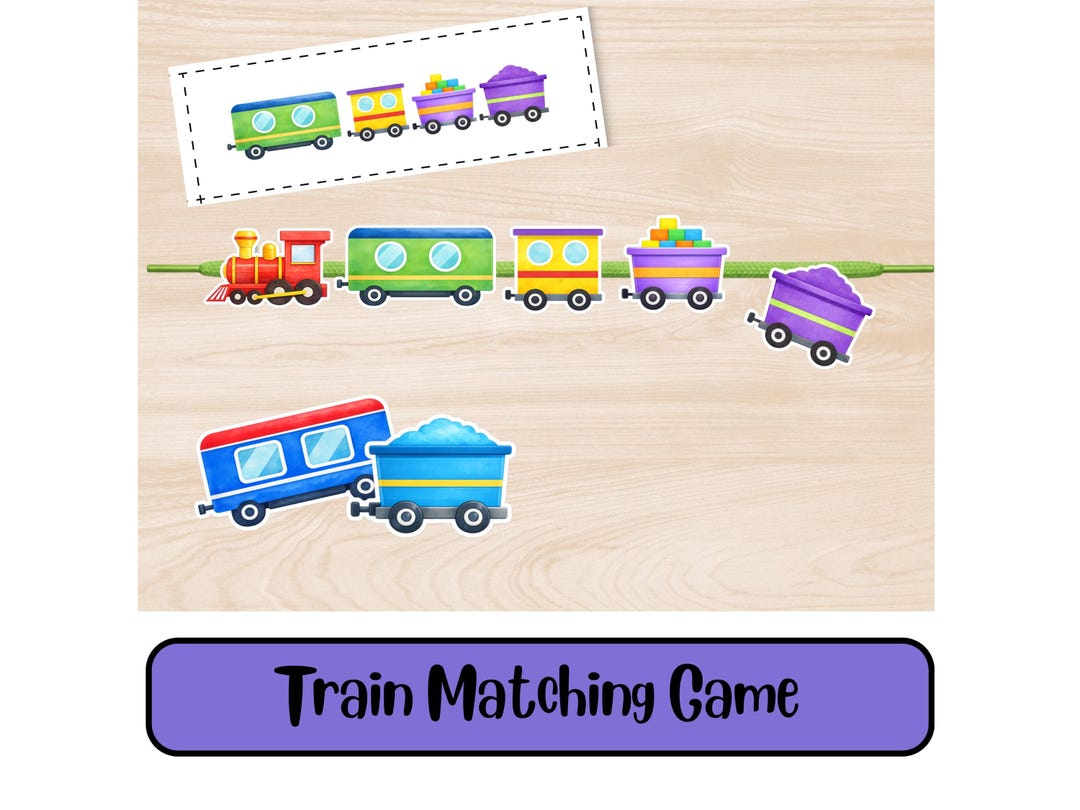 Train Matching Cards, Preschool Activity, Busy Book Game - Etsy