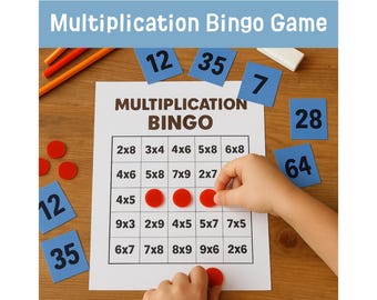 Math Bingo - 6, 7, 8, and 9 Multiplication Learning Game Printable ...
