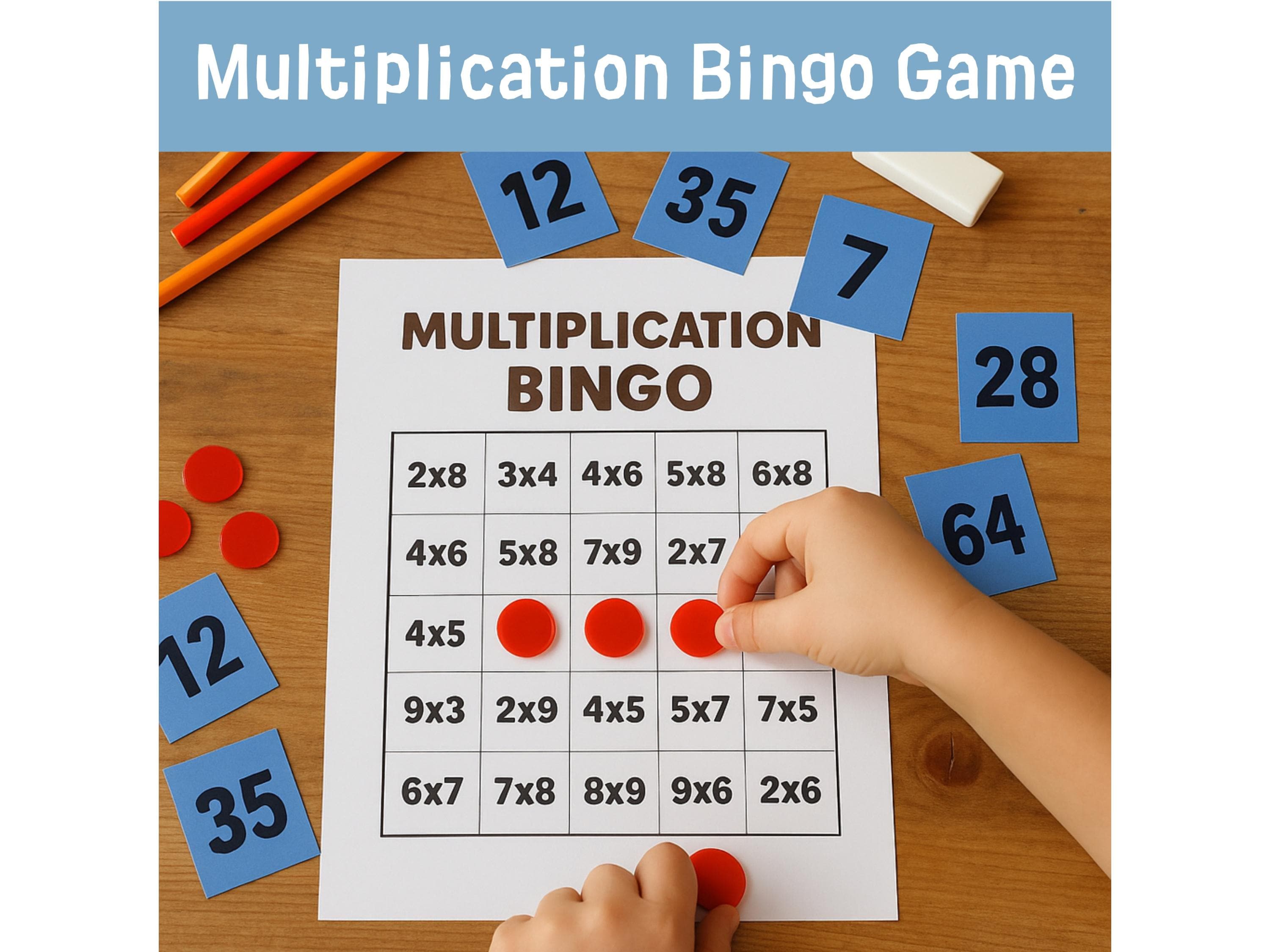 Multiplication Bingo Game Printable - Etsy