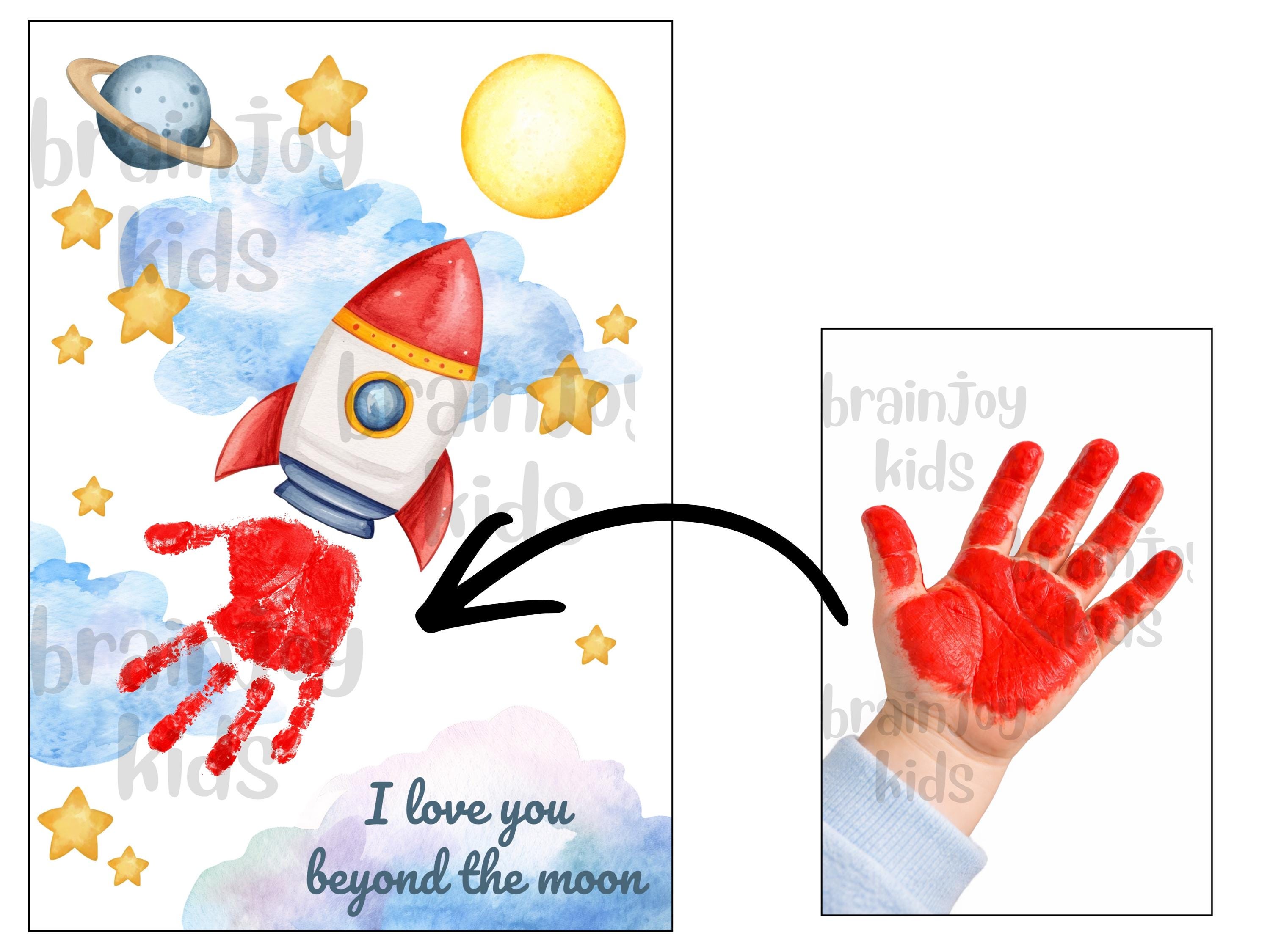 Rocket Handprint Art Printable, Mothers Day Craft, Toddler Keepsake ...