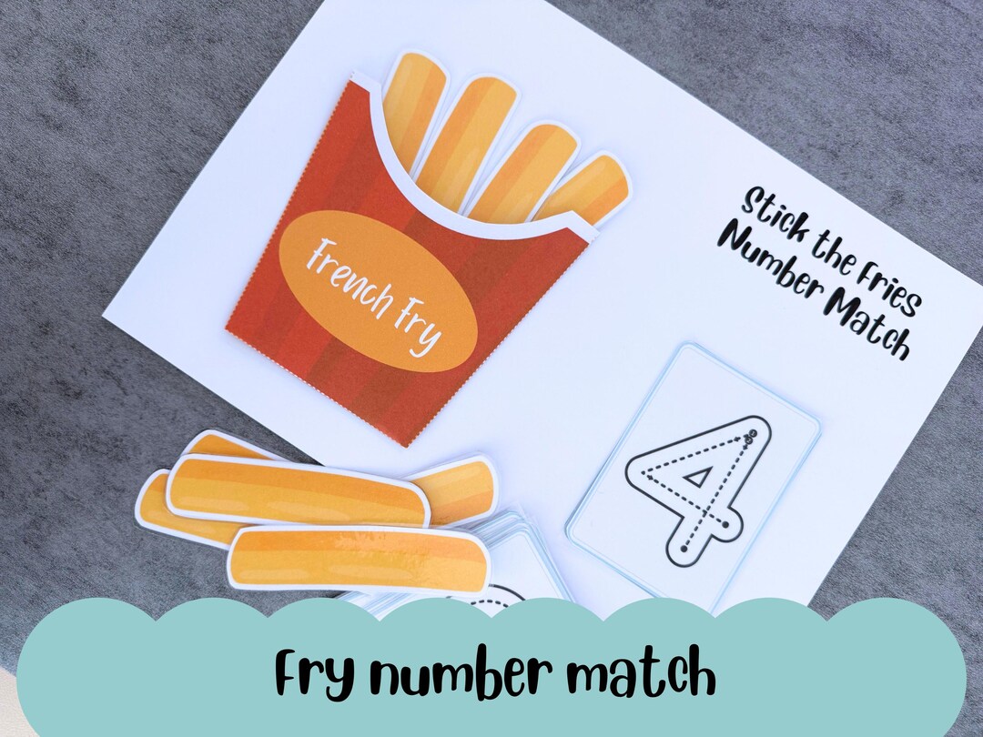 French Fry Number Match Activity | Toddler Fine Motor Math Game (PDF ...