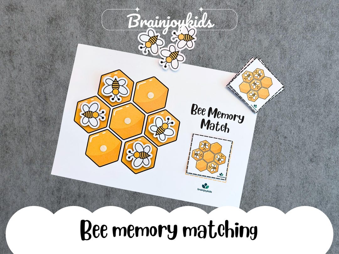 Bee Memory Match Game/preschool Activity Montessori - Etsy