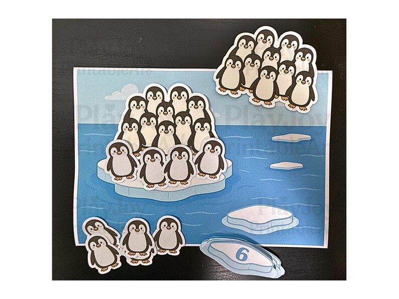 Penguin Counting & Matching Game/busybag/preschool Math Activity - Etsy