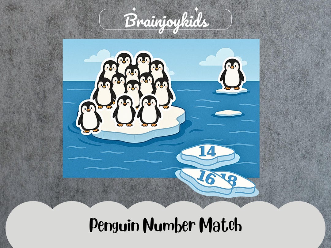 Penguin Counting & Matching Game/busybag/preschool Math Activity - Etsy