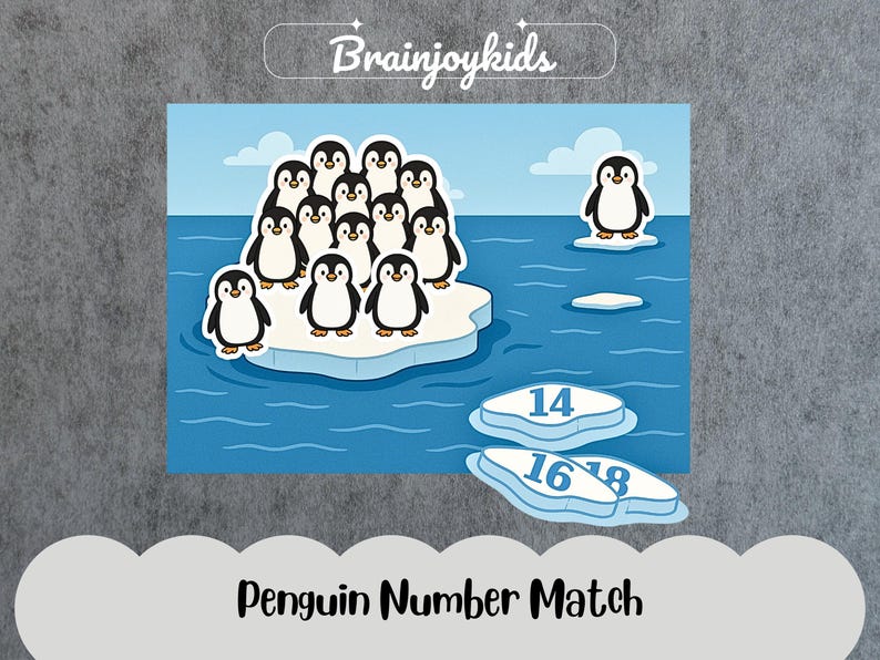 Penguin Counting & Matching Game/busybag/preschool Math Activity - Etsy
