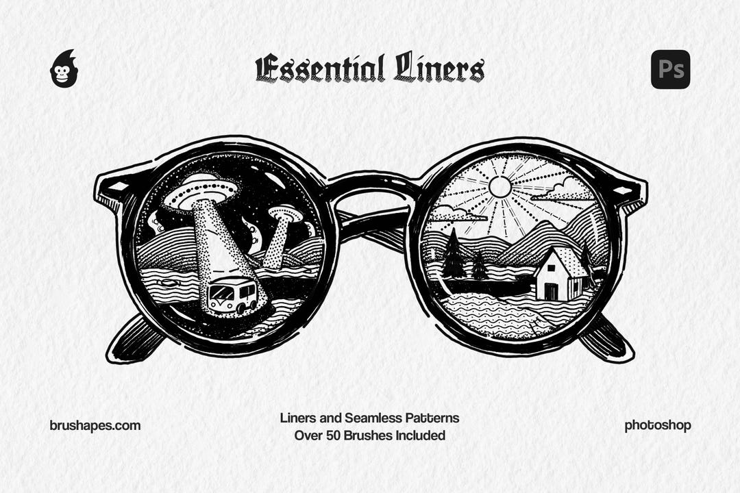 Essential Liner Photoshop Brushes - Etsy