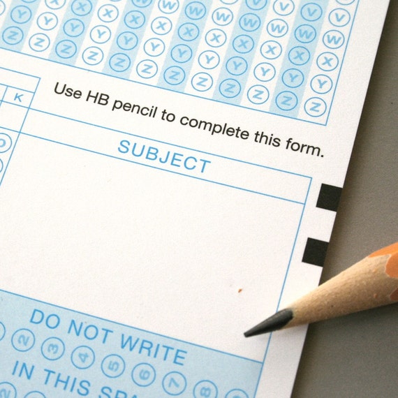 Answer Sheet Multipurpose Card single | Etsy