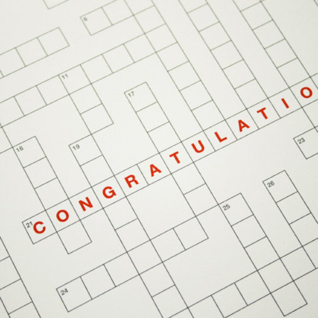 Crossword Puzzle Wedding Card (single) - Etsy