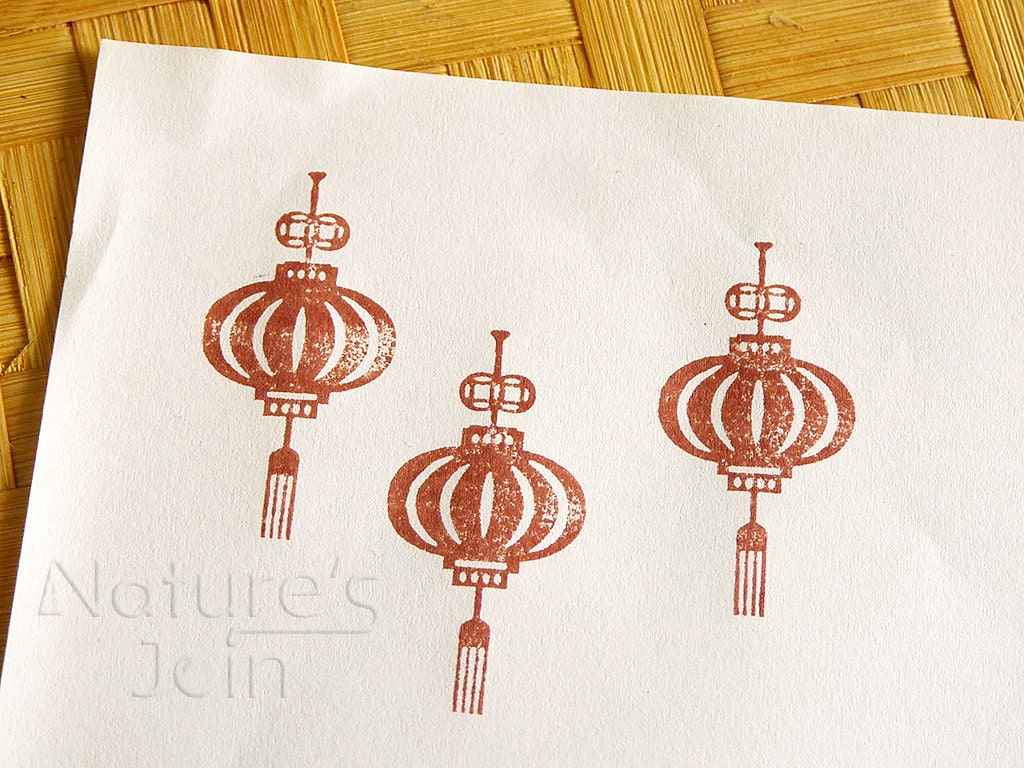 Chinese Lantern Stamp Festive Stamp for Card Making Fabric - Etsy