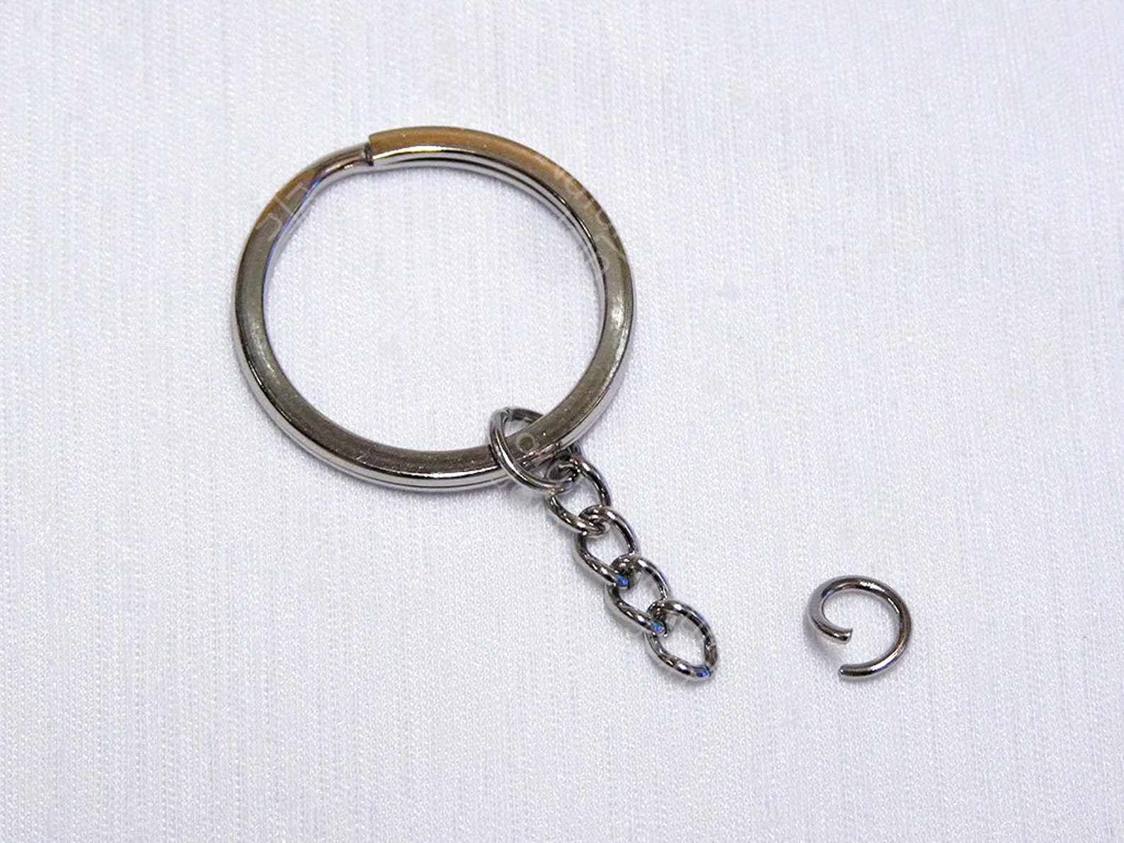 50pcs 304 Stainless Steel 30mm Key Ring With 4 Link Chain & - Etsy