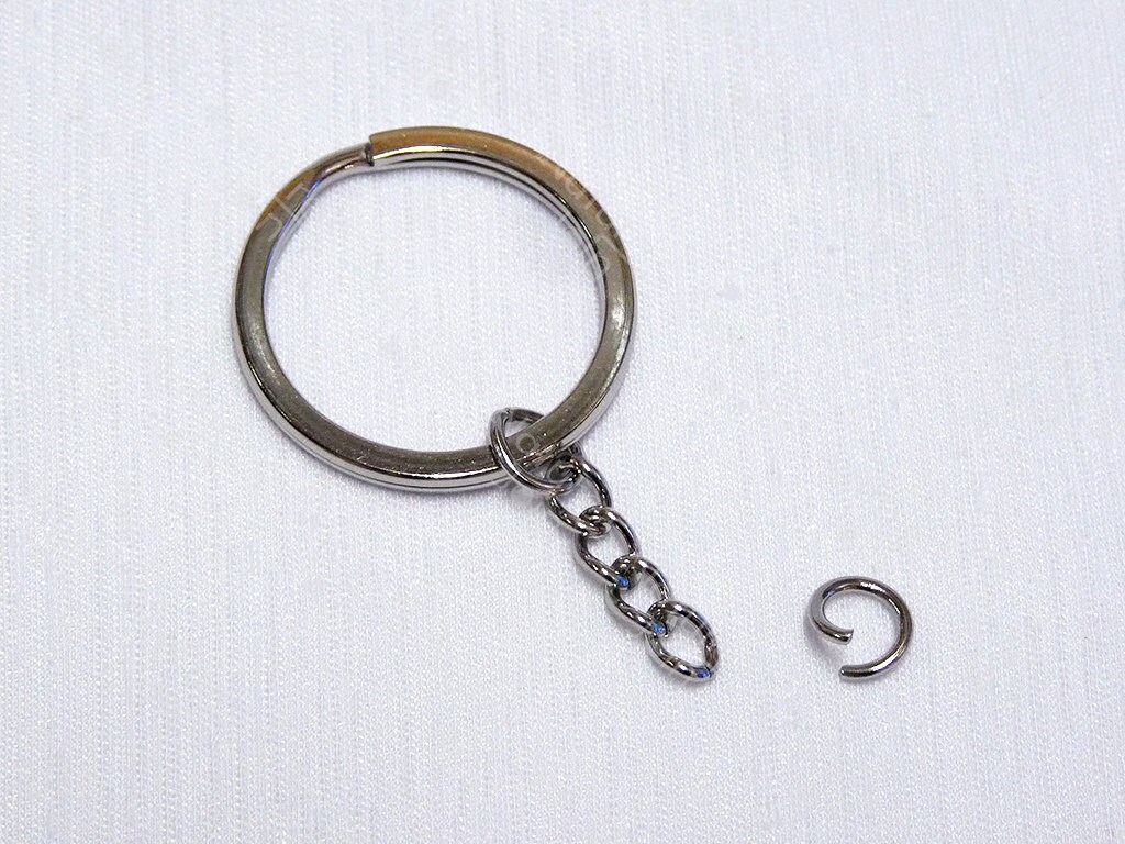50pcs 304 Stainless Steel 30mm Key Ring With 4 Link Chain & - Etsy