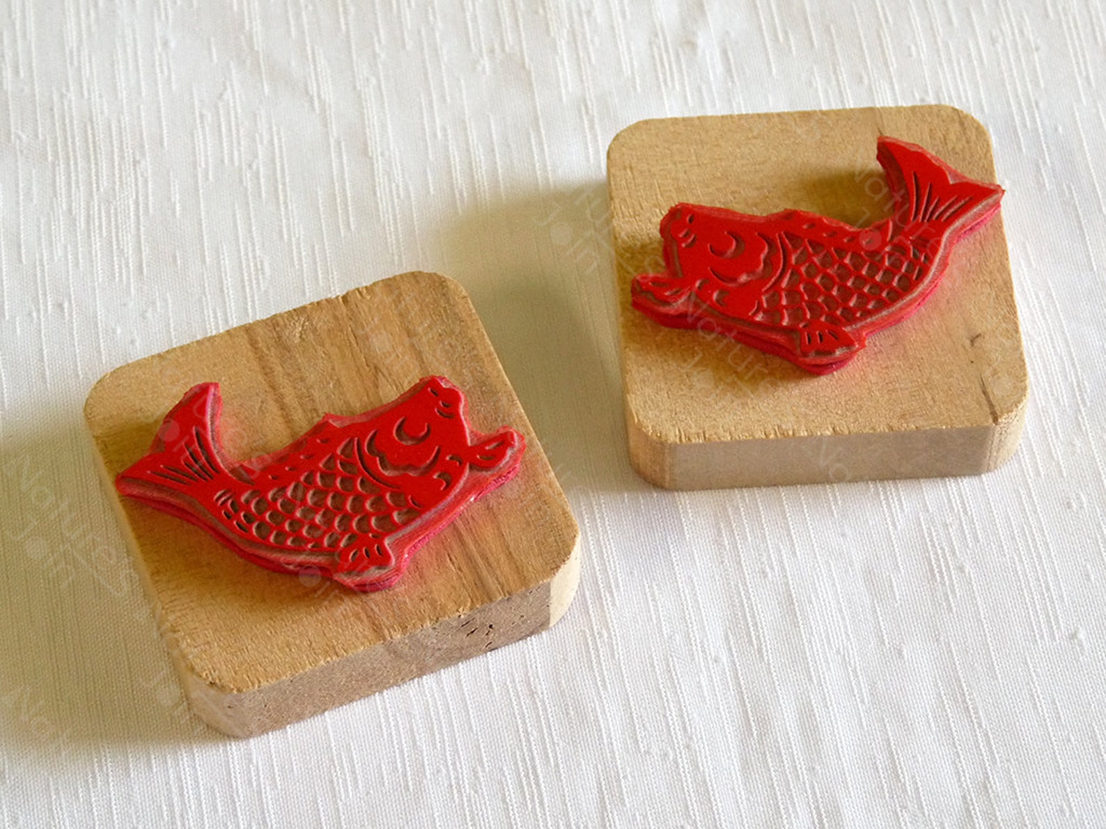 Carp Fish Stamp in 1 Pair, Festive Stamp, Paper Cutting Carp Stamp ...