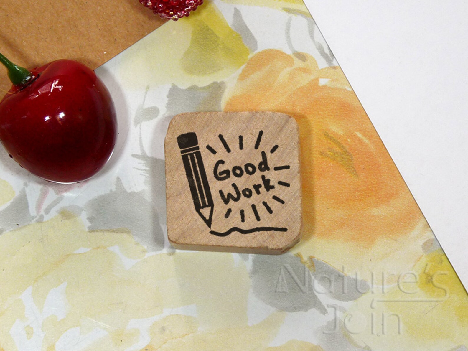 Good Work & Pencil Stamp Teacher Stamp Kids Stamp Wood | Etsy