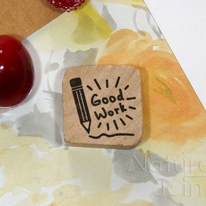 Good Work & Pencil Stamp Teacher Stamp Kids Stamp Wood - Etsy