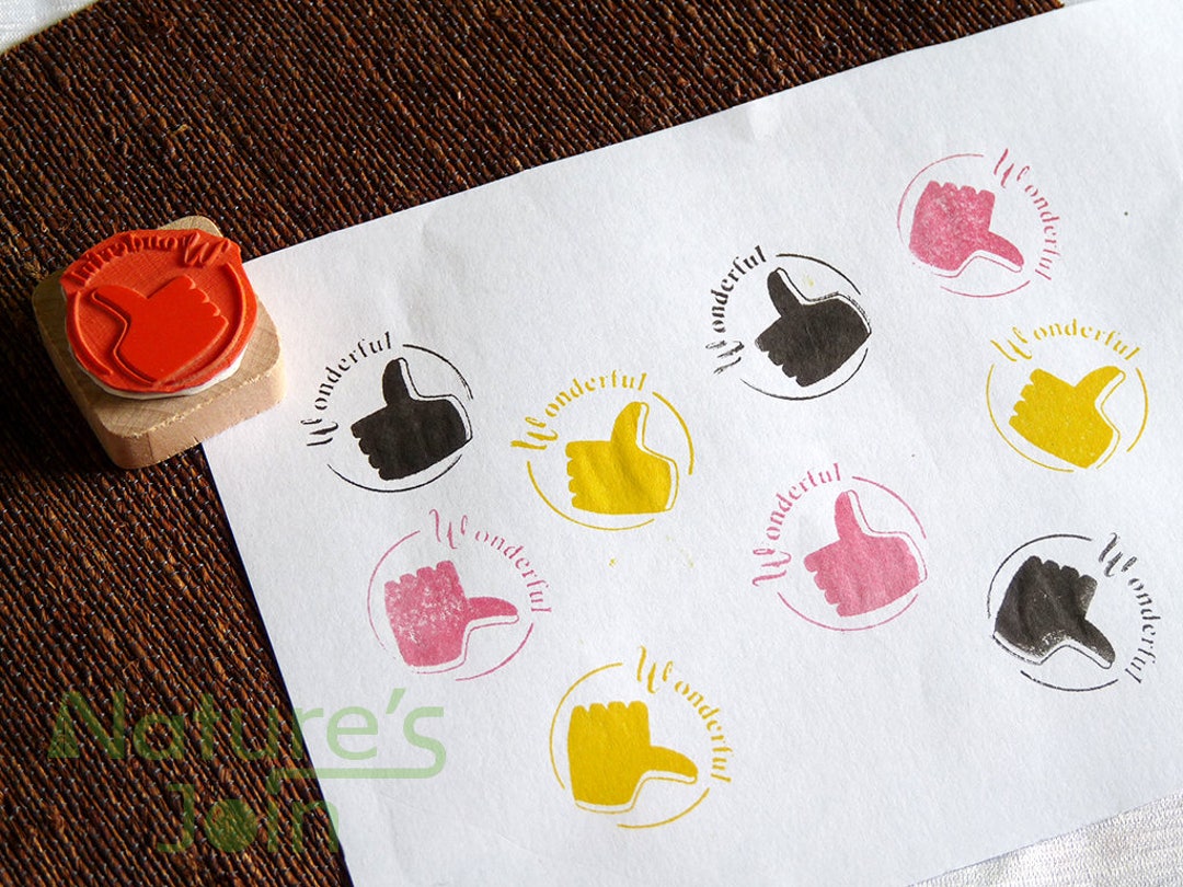 Wonderful Thumb up Stamp.teachers Parenting Stamp for Kids Compliment ...