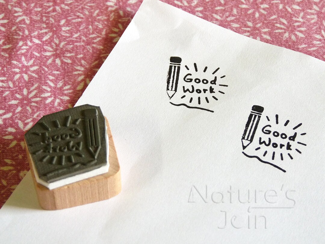 Good Work & Pencil Stamp Teacher Stamp Kids Stamp Wood - Etsy