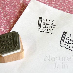 Good Work & Pencil Stamp Teacher Stamp Kids Stamp Wood - Etsy