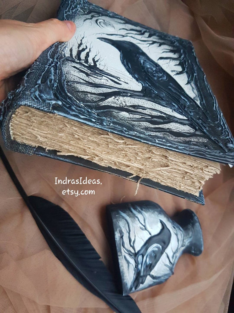 Raven Book Set Magic Book Book of Shadows Spell Book Crow | Etsy