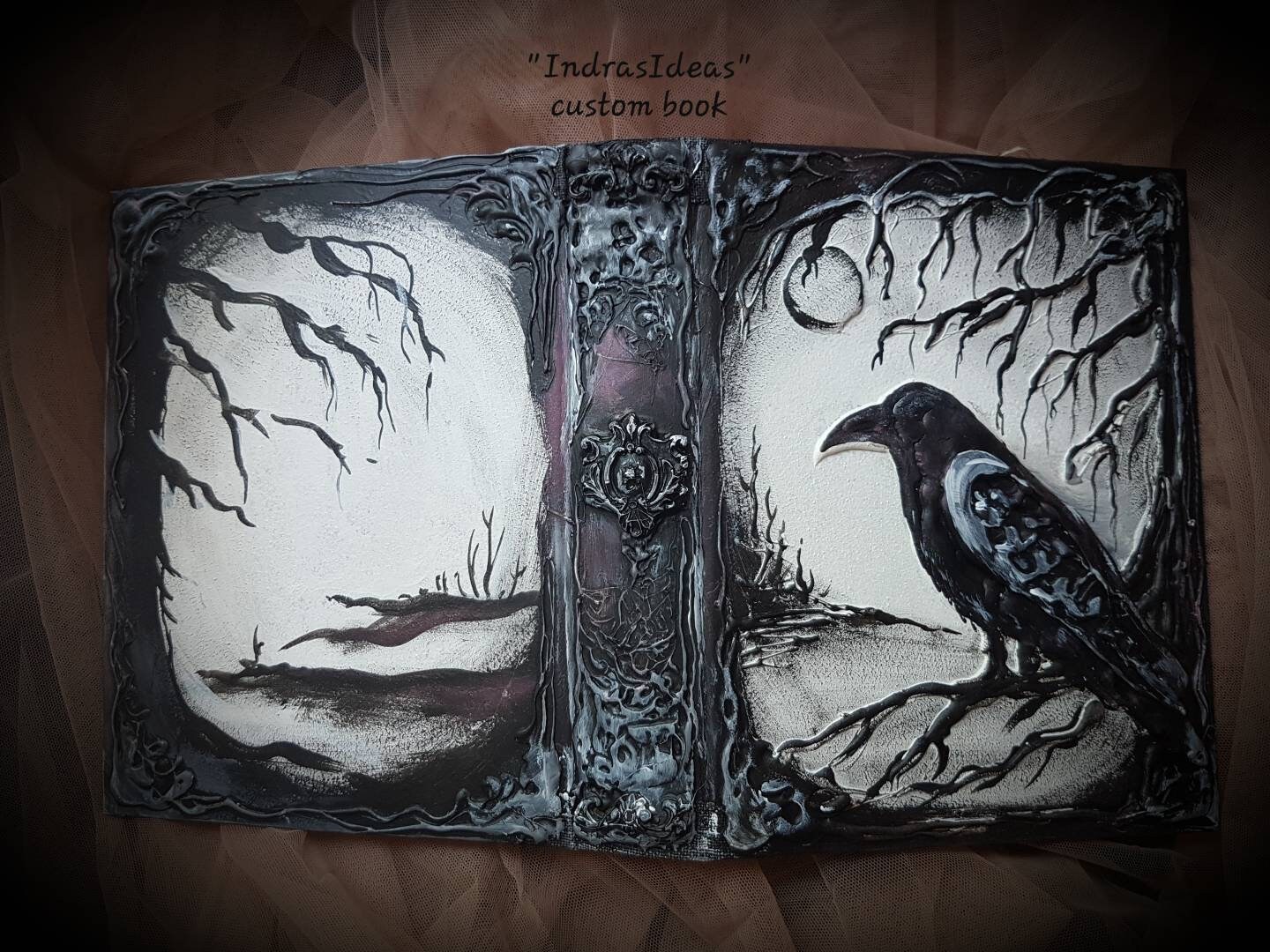 Black raven book Magic book Pagan Diary Book of Shadows | Etsy
