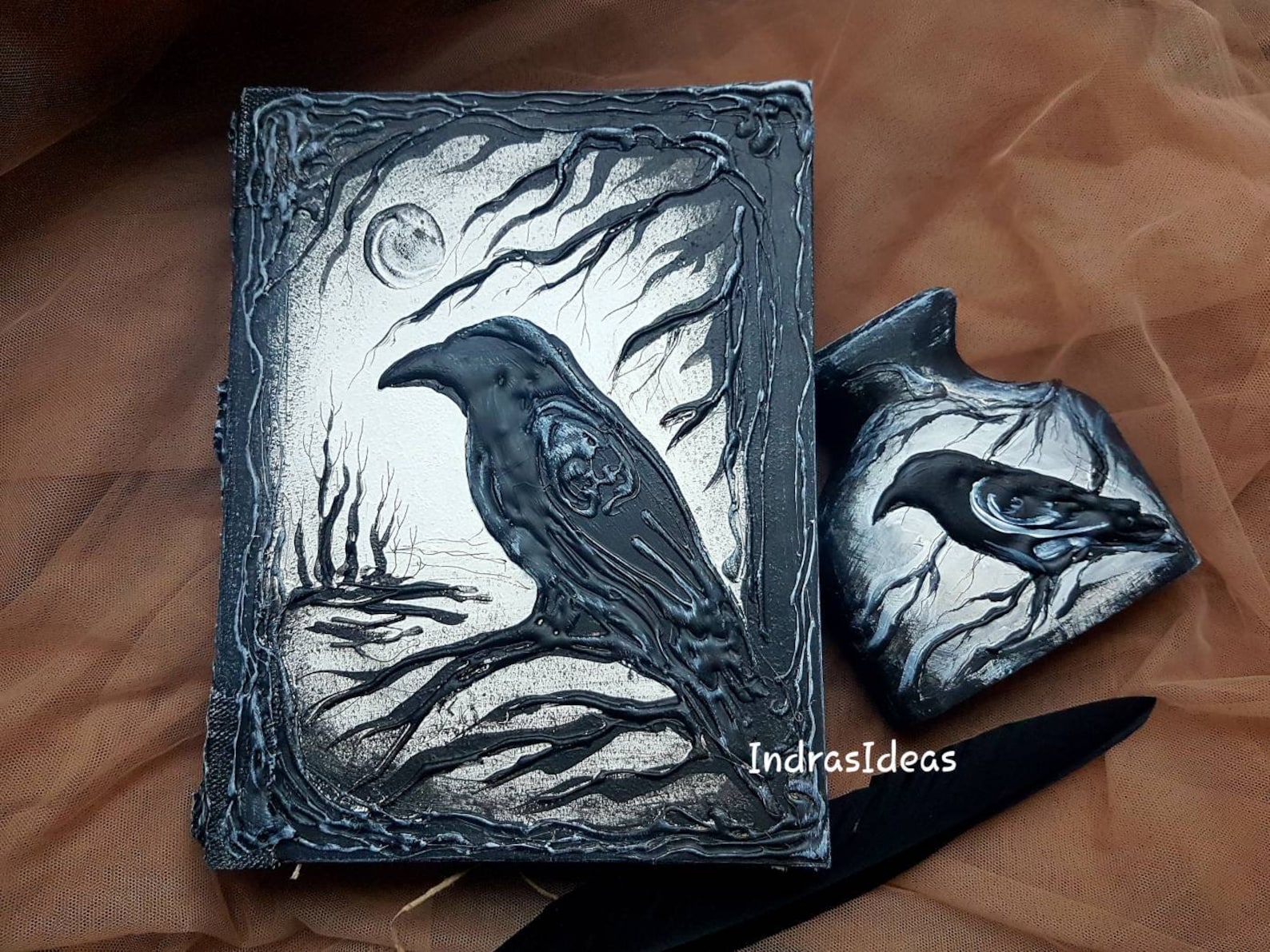 Raven Book Set Magic Book Book of Shadows Spell Book Crow | Etsy