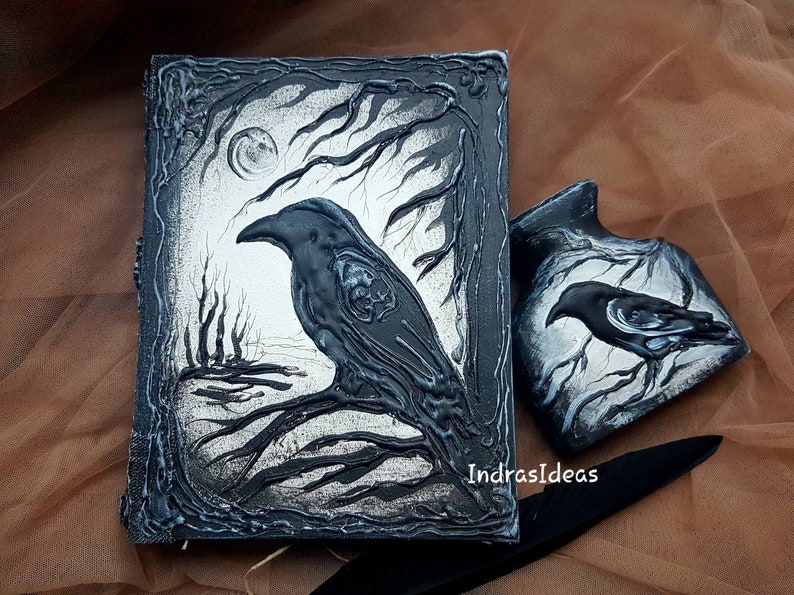 Raven book Set Magic book Book of Shadows Spell book crow | Etsy
