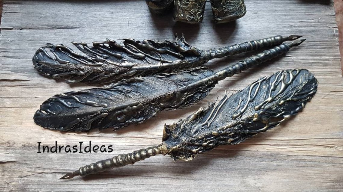 Calligraphy Dip Pen Feather Pen Black Feather Quill Dip Pen - Etsy