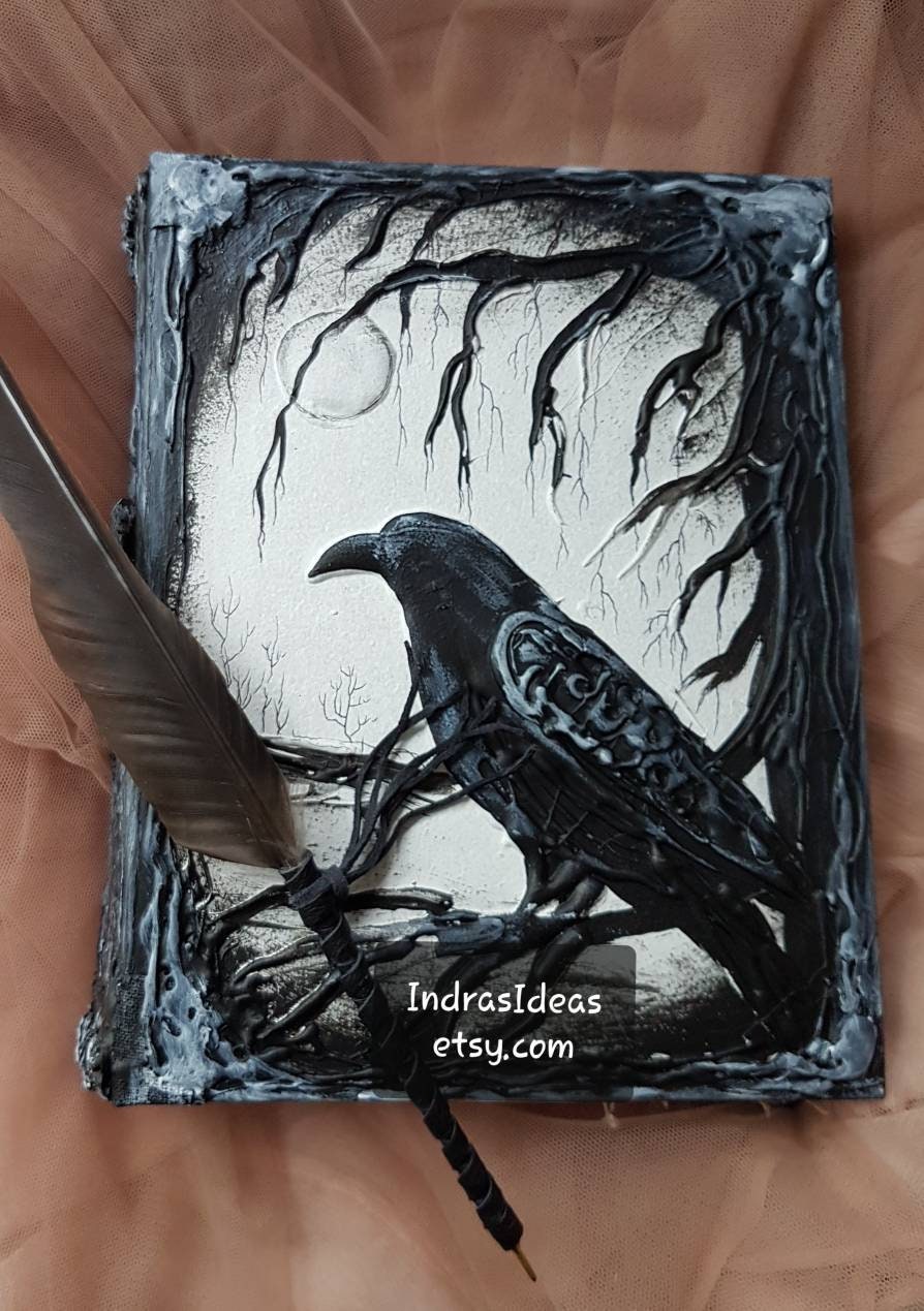 Black Raven Book Magic Book Pagan Diary Book of Shadows | Etsy