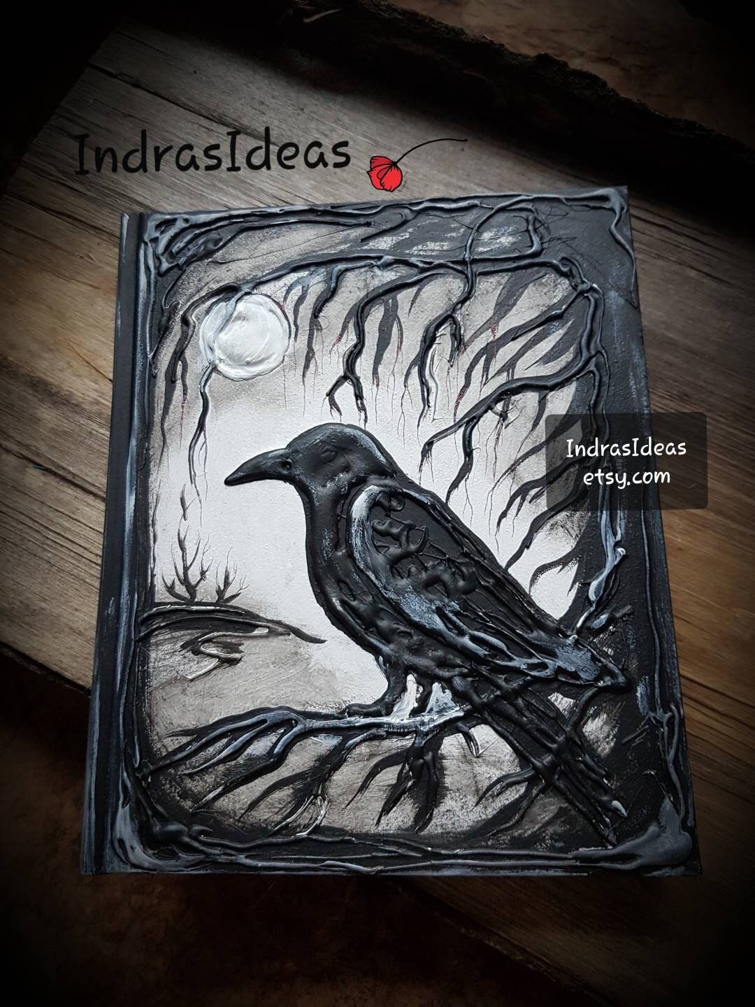 Black Raven Book, Magic Book, Pagan Diary, Book of Shadows, Spell Book ...