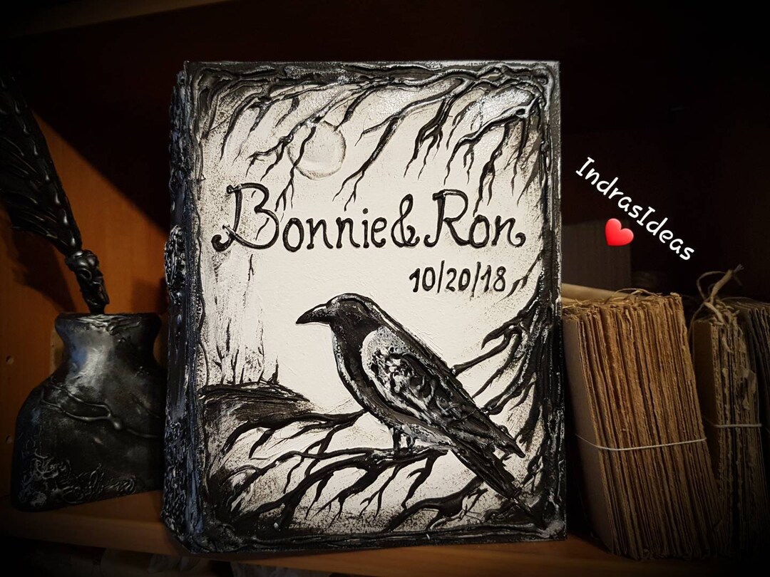 Halloween Wedding Guest Book, Magic Book, Pagan, Book of Shadows, Spell ...