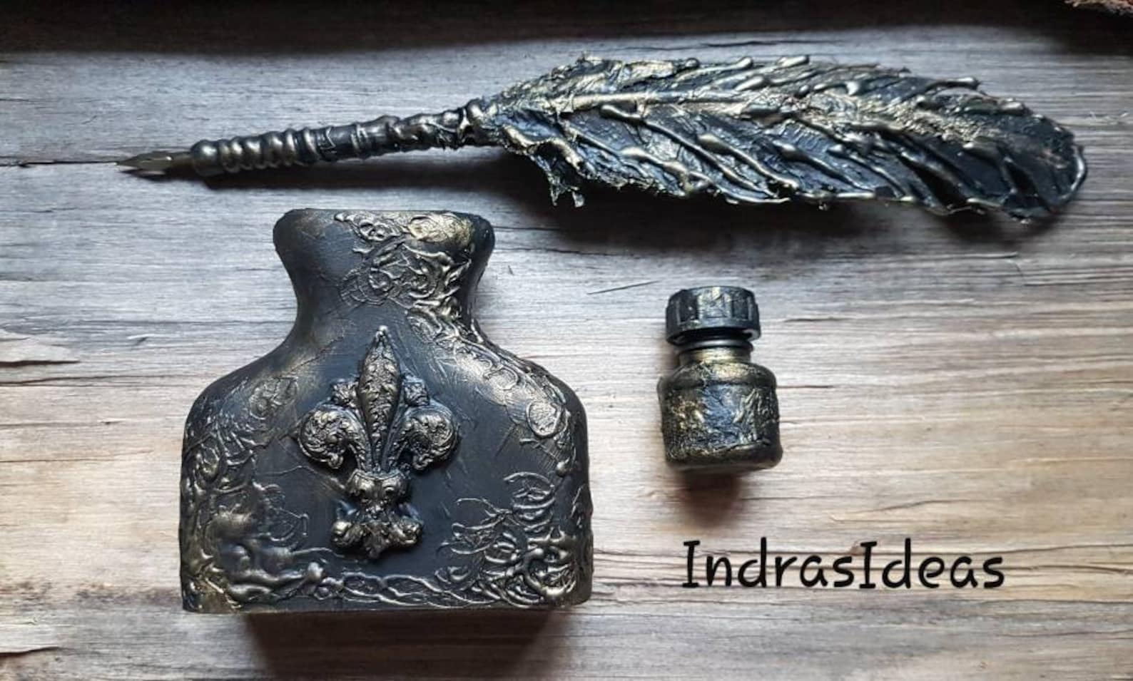 Calligraphy Dip Pen Feather Pen Black Feather Quill Dip Pen - Etsy