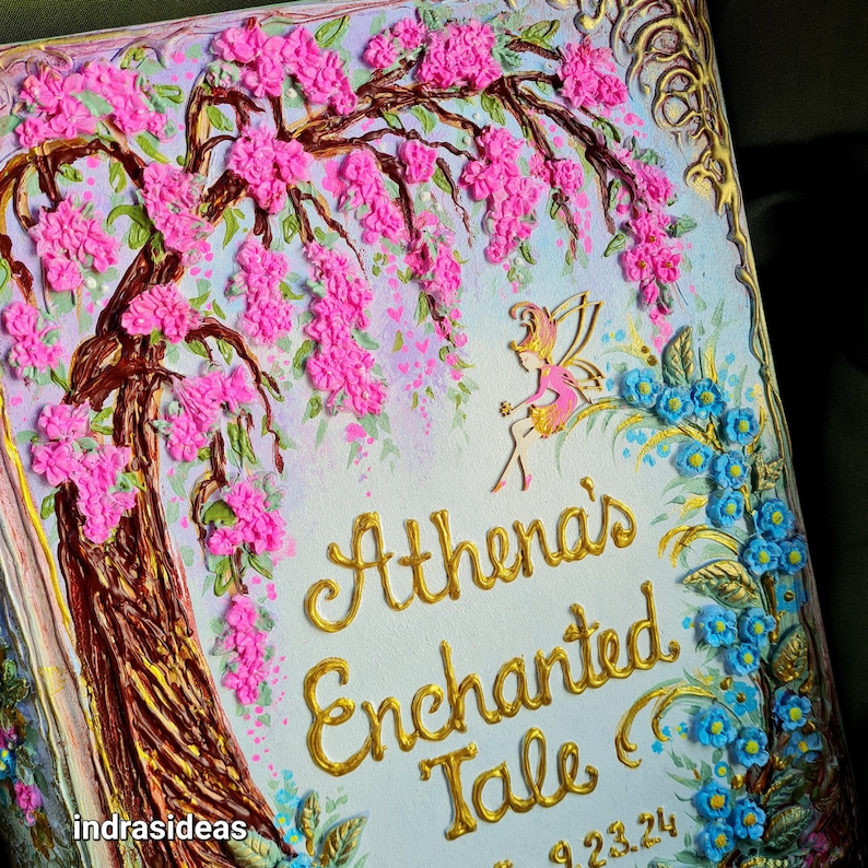 Fairy Pink Floral Quinceanera Guest Book, Enchanted Fairy Sweet 16 ...