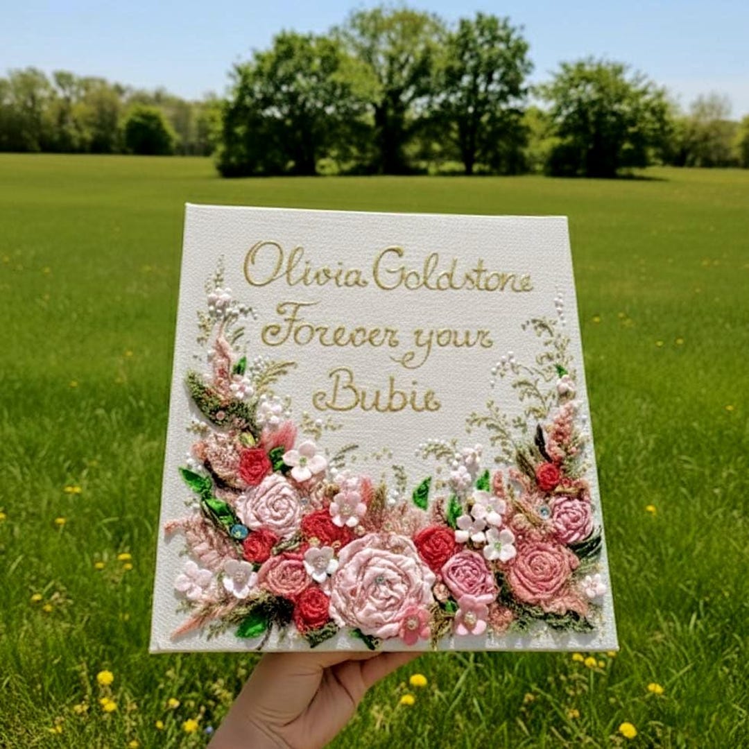Custom Wedding Photo Album With Names, Personalized Floral Ribbon ...