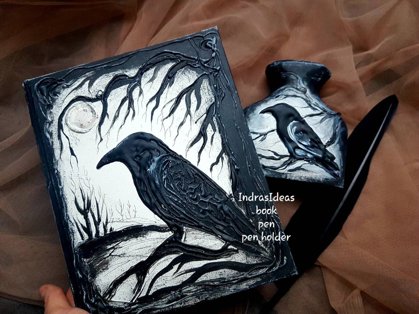 Raven Book Set Magic Book Book of Shadows Spell Book Crow | Etsy