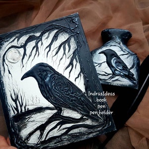 Raven Book Set, Magic Book, Book of Shadows, Spell Book, Crow Journal ...