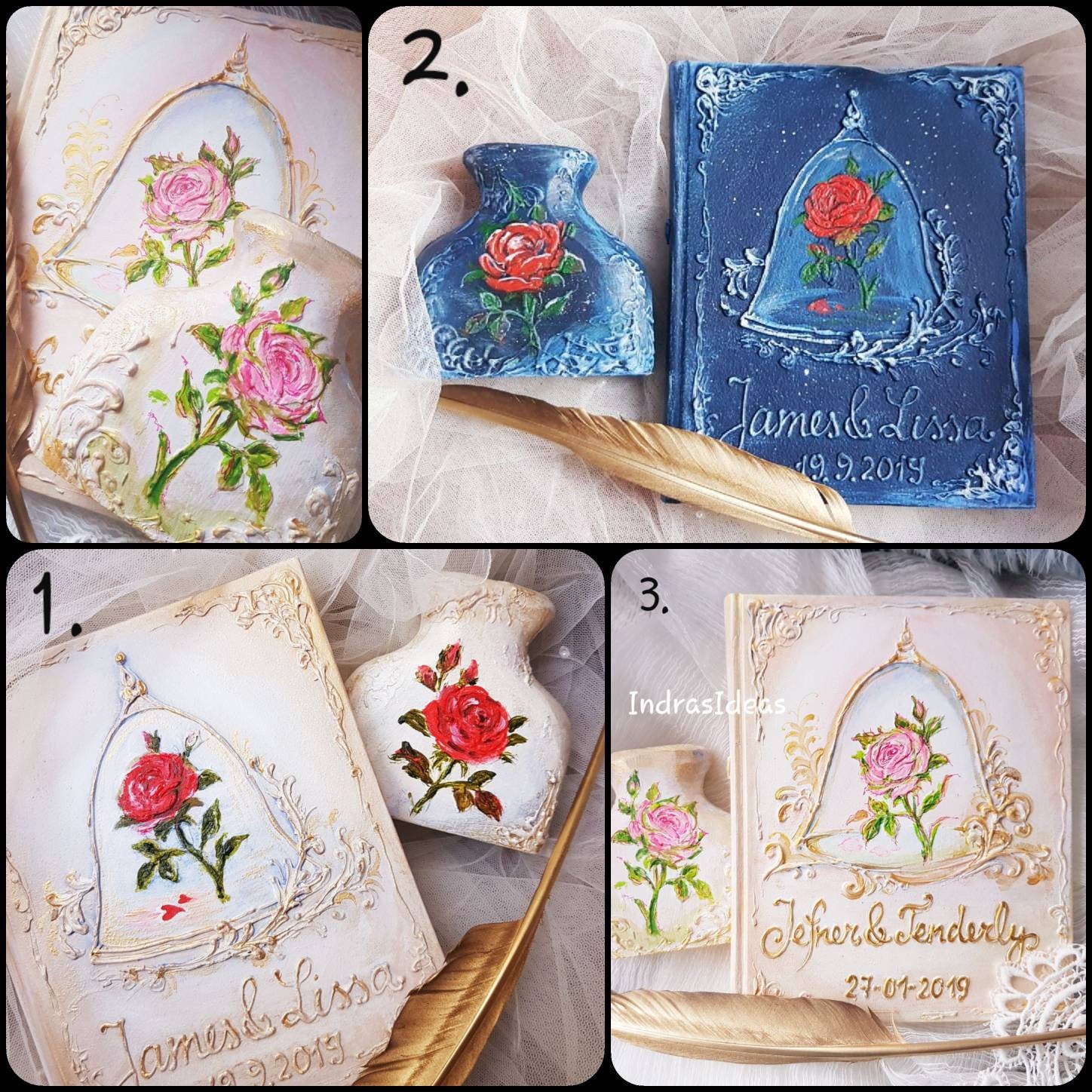 Enchanted Rose Beauty Wedding Guest Book Red Rose Guest Book - Etsy UK