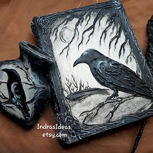 Raven Book Set, Magic Book, Book of Shadows, Spell Book, Crow Journal ...