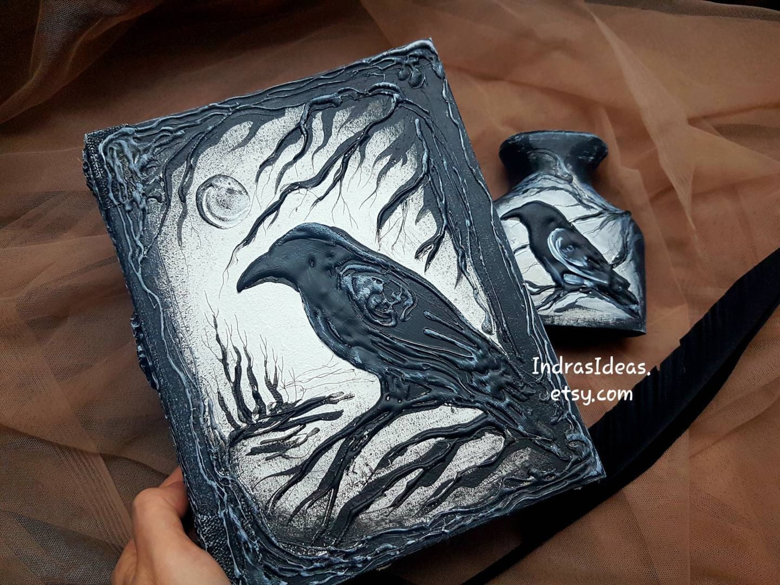 Raven Book Set Magic Book Book of Shadows Spell Book Crow | Etsy