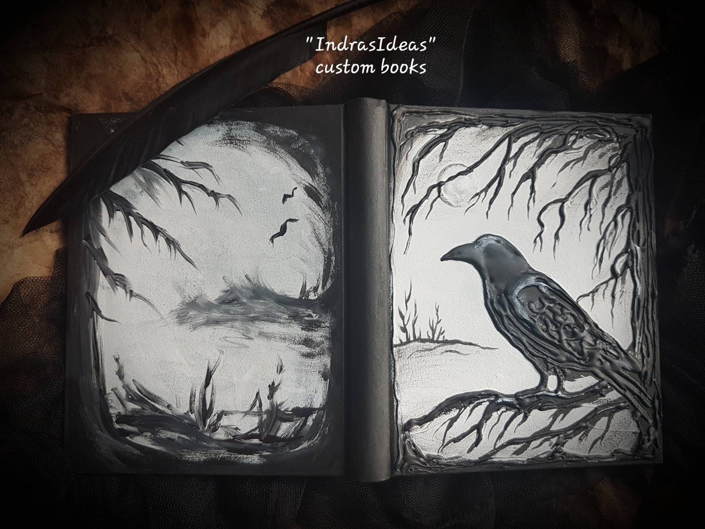 Black Raven Book Magic Book Pagan Diary Book of Shadows | Etsy