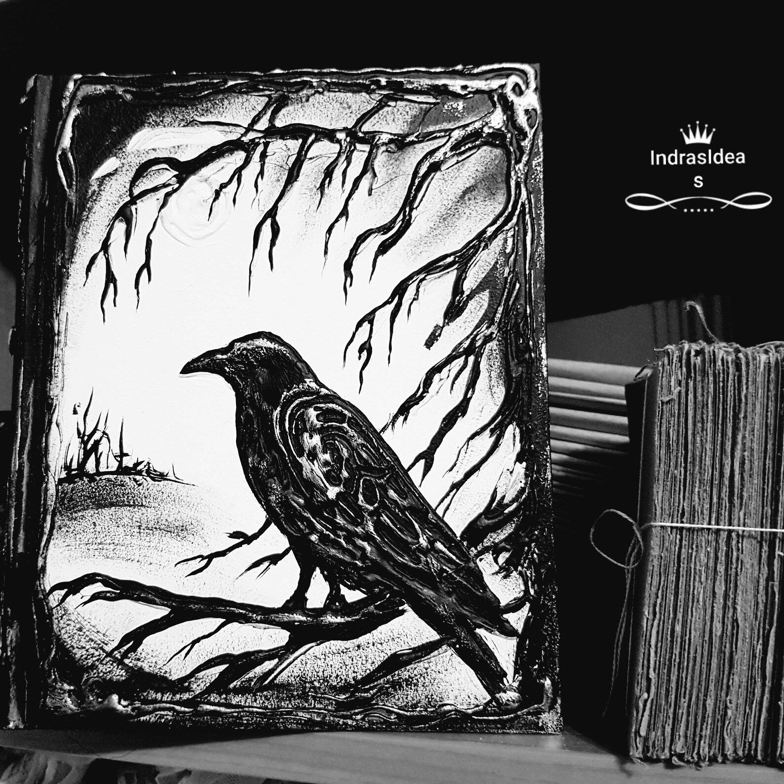 Black raven book Magic book Pagan Diary Book of Shadows | Etsy